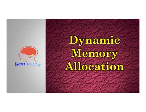 Dynamic Memory Allocation Pdf