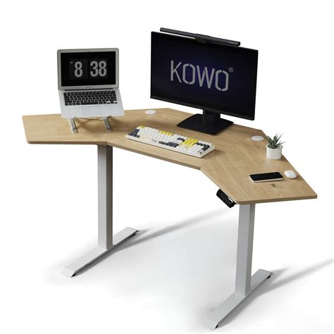 L Shaped Corner Standing Desk Wireless Charging Uk Kowo