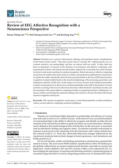 Pdf Review Of Eeg Affective Recognition With A Neuroscience Perspective