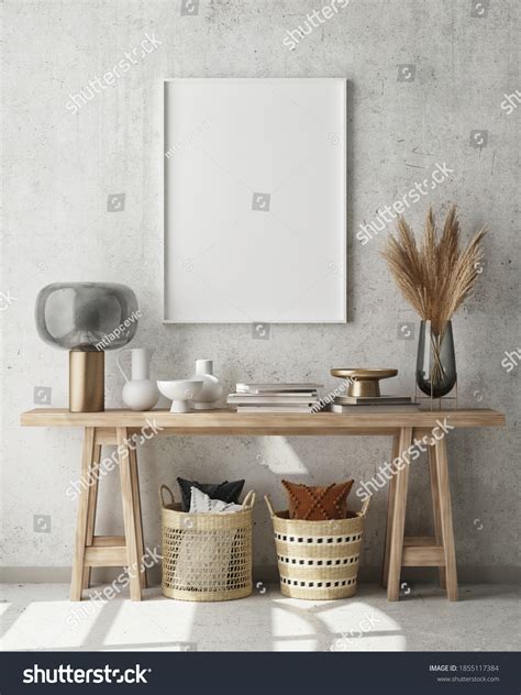 모던한 인테리어 배경 거실 스칸디나비아 스타일 스톡 일러스트 1855117384