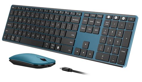 Wireless Bluetooth Keyboard And Mouse Combo Usb Dual Bt Seenda Multi Device Rechargeable