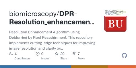 Github Biomicroscopydpr Resolutionenhancementwithdeblurringby