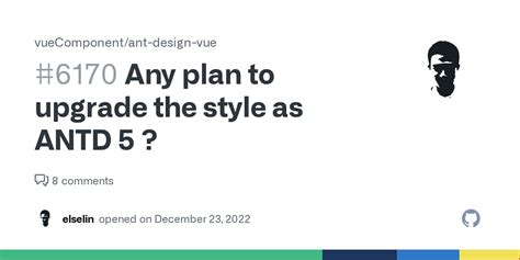 Any Plan To Upgrade The Style As Antd 5 · Issue 6170 · Vuecomponentant Design Vue · Github
