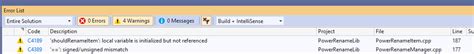 Powerrename Fix Warnings And Turn On Treat Warnings As Errors · Issue