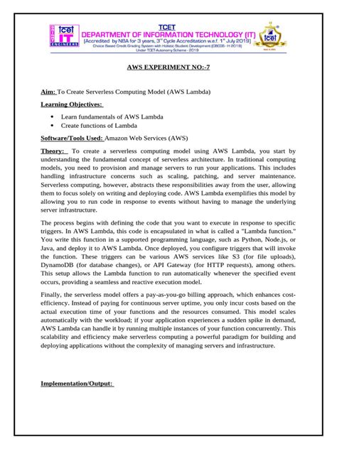 Aws Exp 7 Pdf Computer Science Computer Architecture