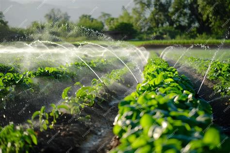 Premium Photo Agricultural Irrigation System Optimizing Water Use For