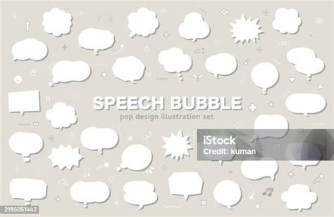 말풍선 및 아이콘의 일러스트 세트 그림자 재질 헤드 라인 장식 테두리 말풍선 변형 장식 흰색 가로수에 대한 스톡 벡터 아트 및 기타 이미지 Istock