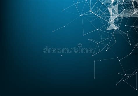 Abstract Technology Background Science Big Data Background Vector Plexus Effect Stock Vector