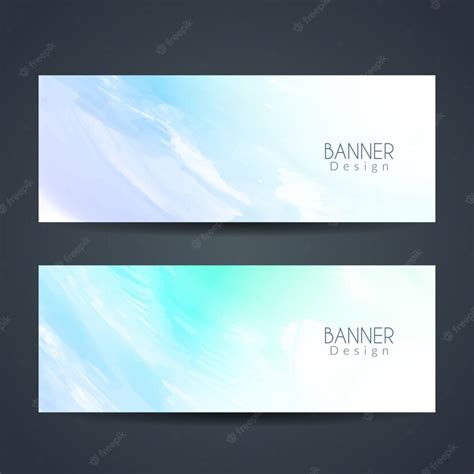 우아한 수채화 배너 무료 벡터