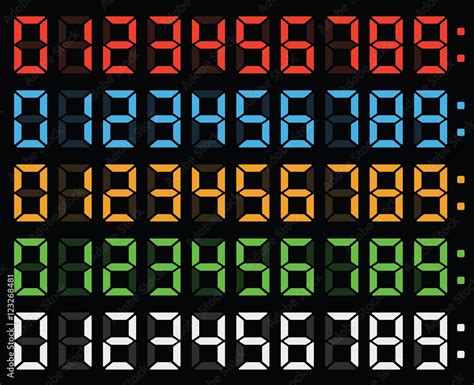 Led Display Numbers Stock Vector Adobe Stock