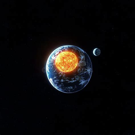 This Image Is Based On Nasa Data It Shows The Earth And Sun Stock Image Image Of Planet