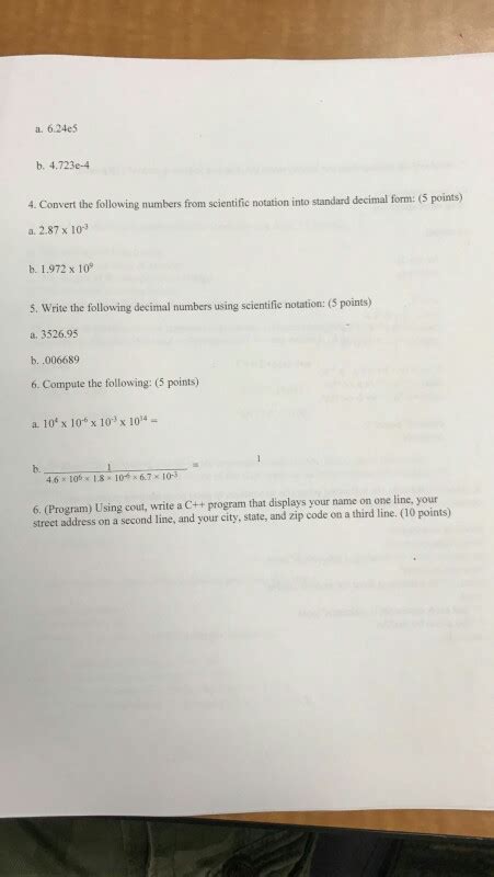 Solved Convert The Following Numbers From Scientific