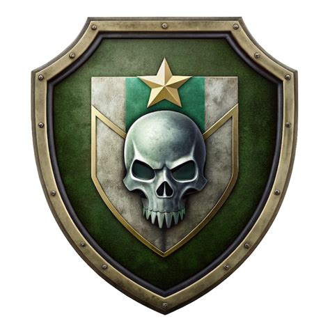 Premium Psd Army Shield With Skull Isolated 3d Render
