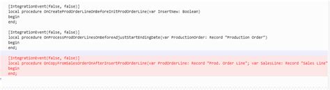Event Request Codeunit 99000787 Create Prod Order Lines