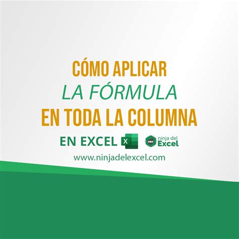 Cómo Aplicar la Fórmula en Toda la Columna en Excel Ninja del Excel