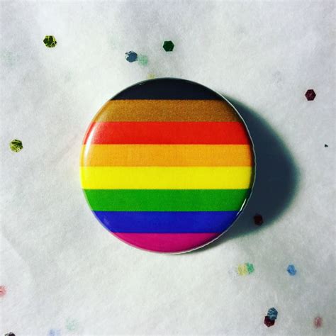 Inclusive Pride Rainbow Flag Button Etsy