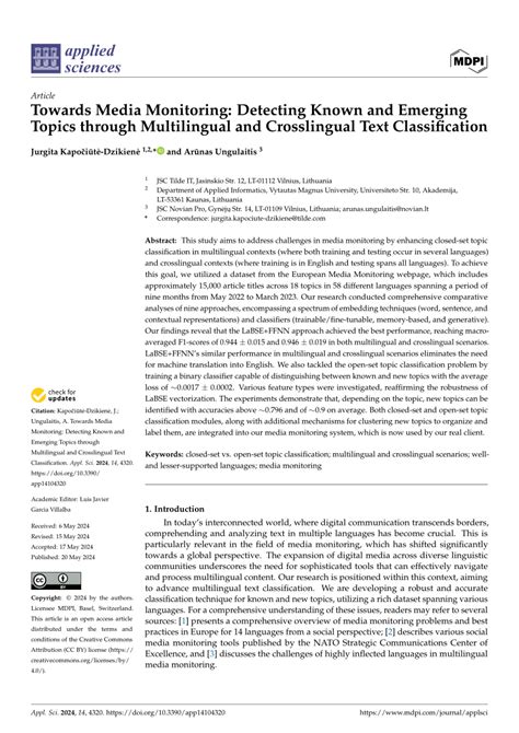 Pdf Towards Media Monitoring Detecting Known And Emerging Topics Through Multilingual And