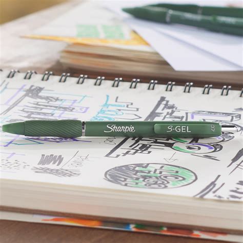 Sharpie S Gel Gel Pens Green Barrel Black Ink Medium