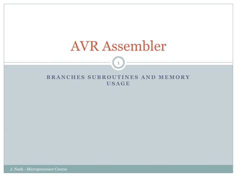 Ppt Avr Assembler Powerpoint Presentation Free Download Id2423155