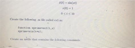 Solved 1311 Defining An Ode Function First We Must Define