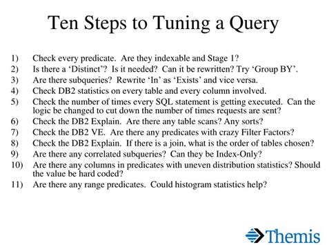 ppt top 25 db2 sql tuning tips for developers powerpoint