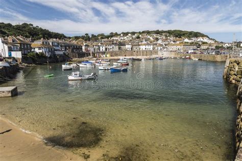 Mousehole Harbour In Cornwall From The Shoreline Editorial Photography
