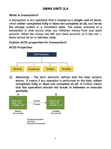 Dbms Unit 3 Pdf Database Transaction Acid