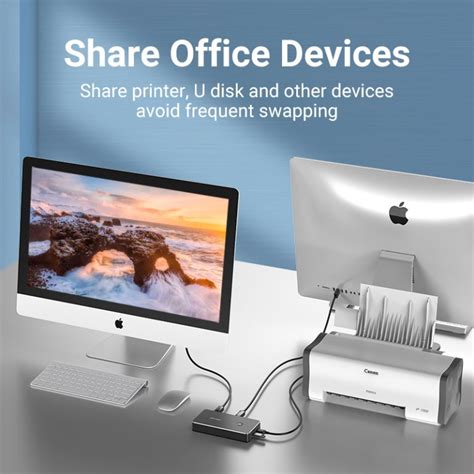 Vga Kvm Switch With Usb Sharing For Printerkeyboard Mouse Etc Vention Authorized Store