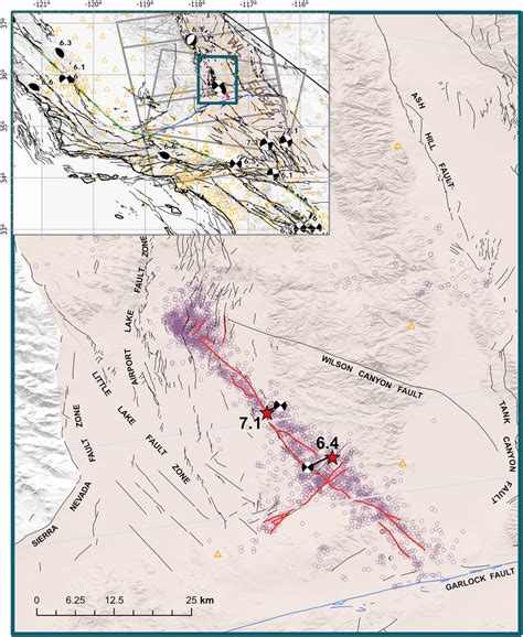 Overview Maps Of The Ridgecrest Earthquake Sequence And Tectonic