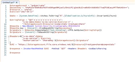 How To Construct Authorization Header For Azure File Share With Shared Key Using Powershell