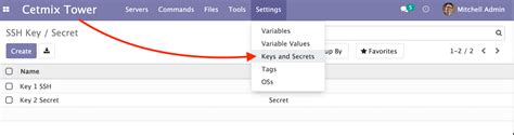 Secrets And Ssh Keys Cetmix Tower Documentation