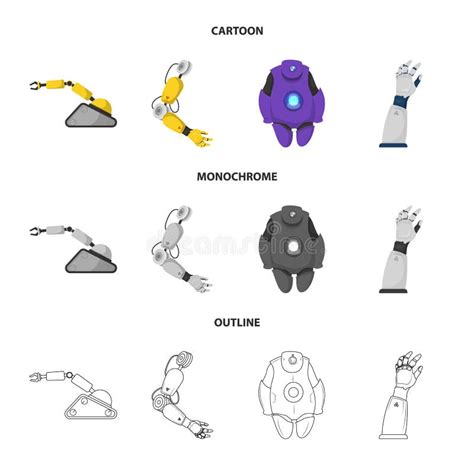 Isolated Object Of Robot And Factory Sign Set Of Robot And Space Stock Vector Illustration