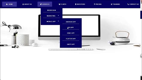 How To Create Professional Drop Down Menu Bar Using Htmlcss Step By