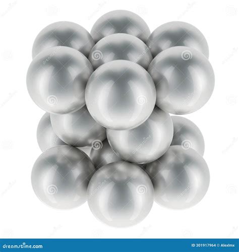 Fcc Atoms Package Crystal Lattices Structure 3d Rendering Royalty Free
