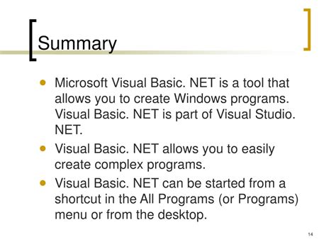Ppt Introduction To Microsoft Visual Basic Net Programming