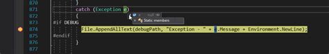 C Catch Exception Value Is Null Stack Overflow