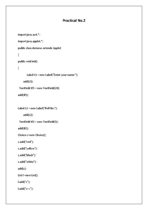 Practical No 2 Ad Practical No 2 Import Java Import Java Public Class Demoso Extends
