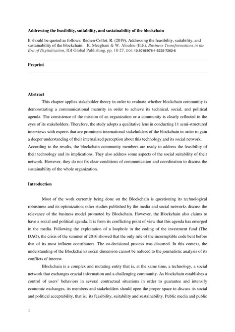 Pdf Addressing The Feasibility Suitability And Sustainability Of