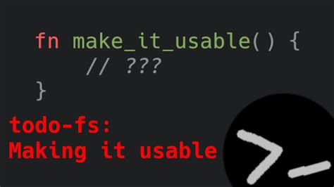 Making My Filesystem Usable Youtube