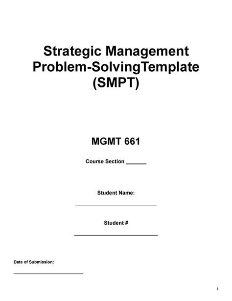 Strategic Management Problem Solving Template Smpt 2 Strategic Management Problem