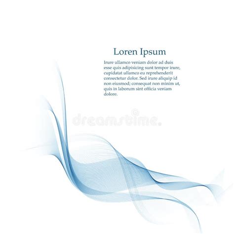 Abstract Smooth Color Wave Vector Curve Flow Blue Motion Illustration Smoke Design Stock