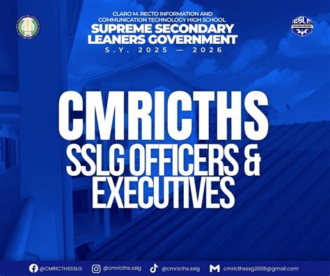 Supreme Secondary Learner Government Claro M Recto Ict High School