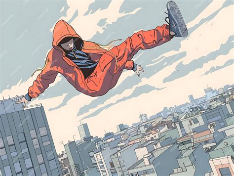 Premium Photo Character Of Agile Parkour Traceur Wearing Urban