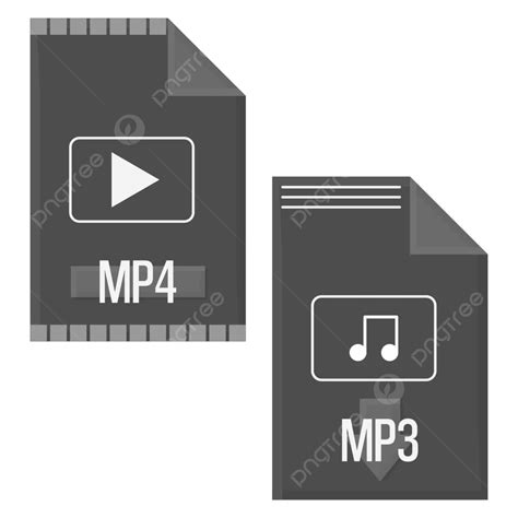 Diseño De Vector De Icono Negro Mp3 Y Mp4 PNG Mp3 Mp4 Icono PNG y