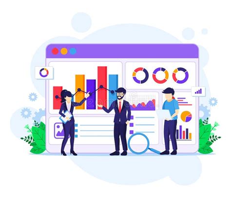 Data Analysis Concept People Work In Front Of A Big Screen Auditing Financial Consulting