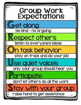Group Work Expectation Anchor Chart Special Request Classroom Group