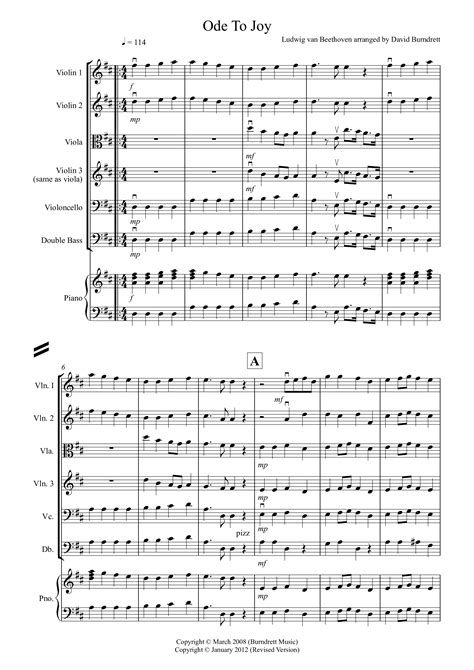 Play Official Version Of Ode To Joy Sheet Music By Ludwig Van Beethoven