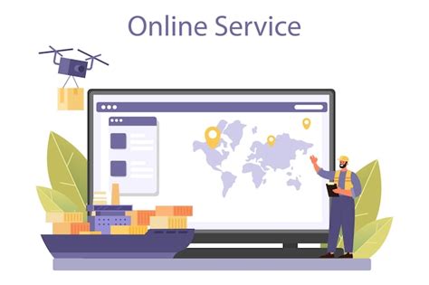 Premium Vector Customs Officer Online Service Or Platform Online Course Flat Vector Illustration