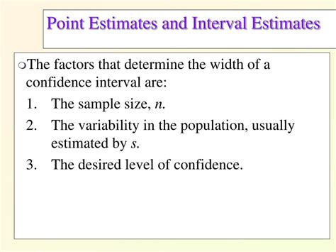 Ppt Point And Interval Estimates Powerpoint Presentation Free