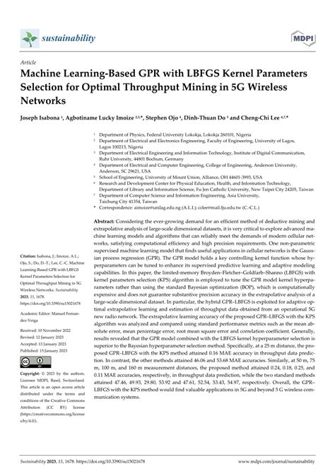 Pdf Machine Learning Based Gpr With Lbfgs Kernel Parameters Selection